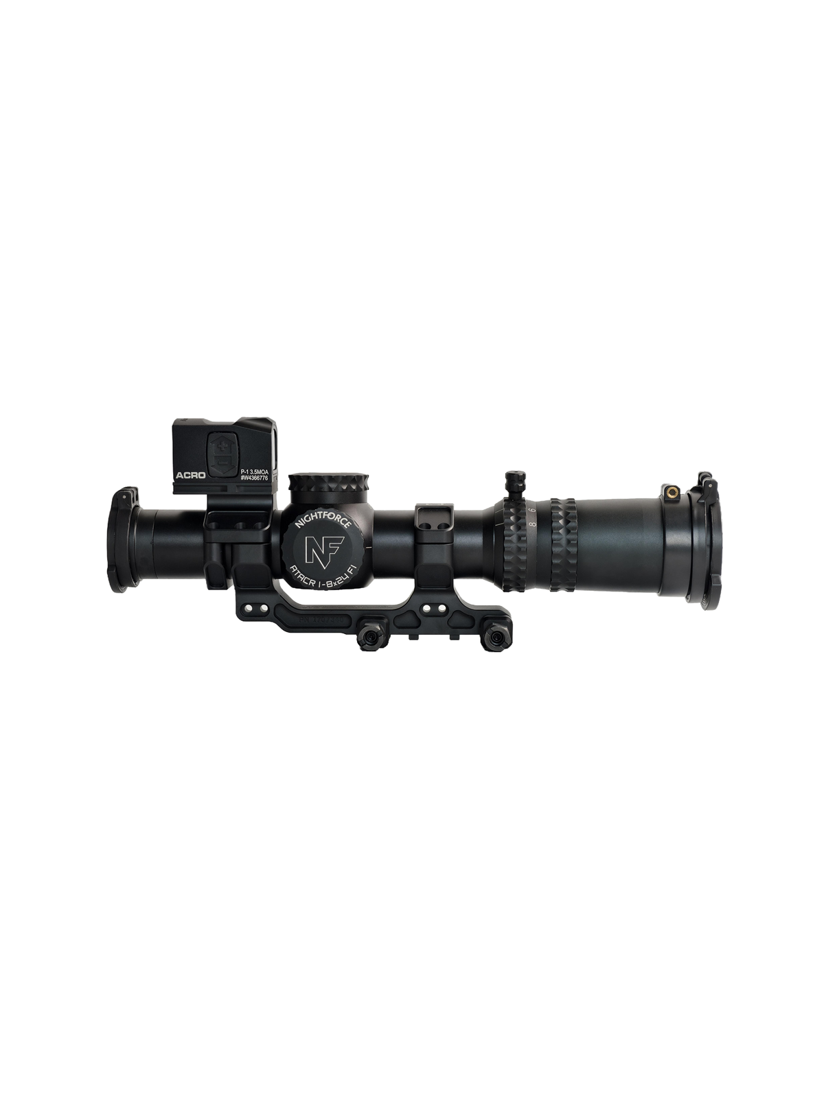 ATACR 1-8X24mm FFP scope w 1.54'' C1 mount&ACRO P1 combo Color Black