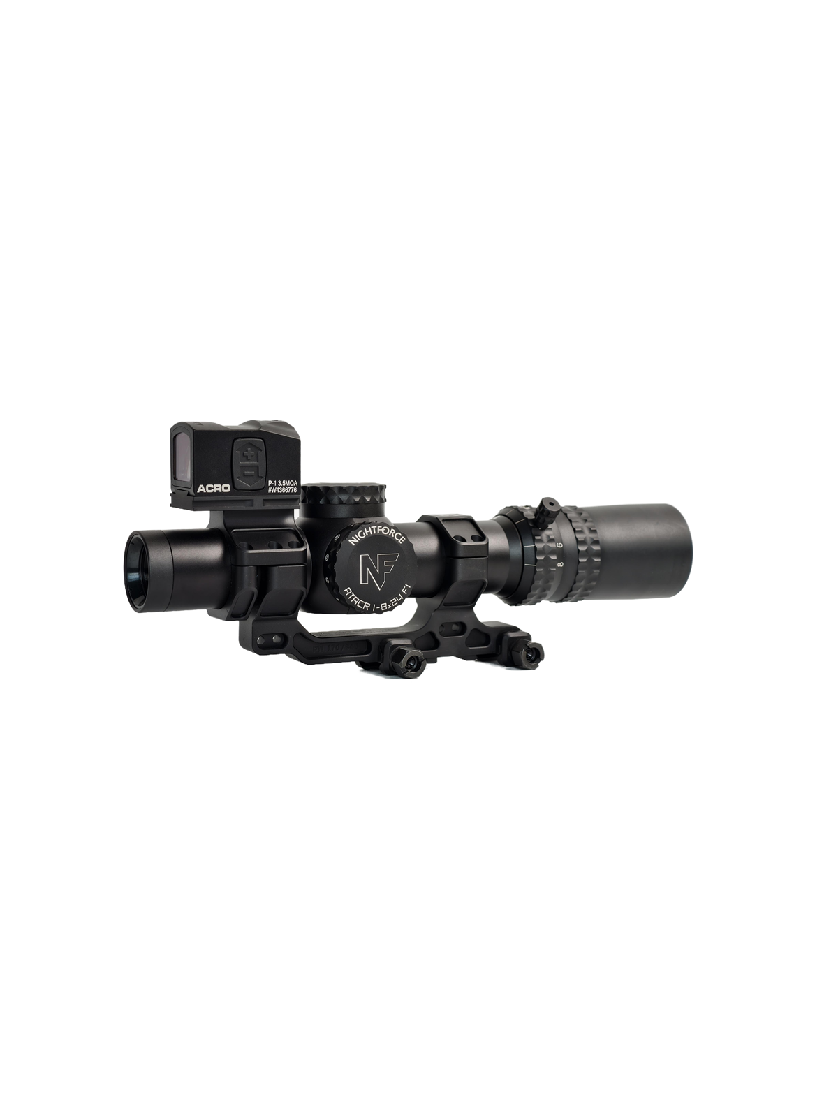 ATACR 1-8X24mm FFP scope w 1.54'' C1 mount&ACRO P1 combo Color Black