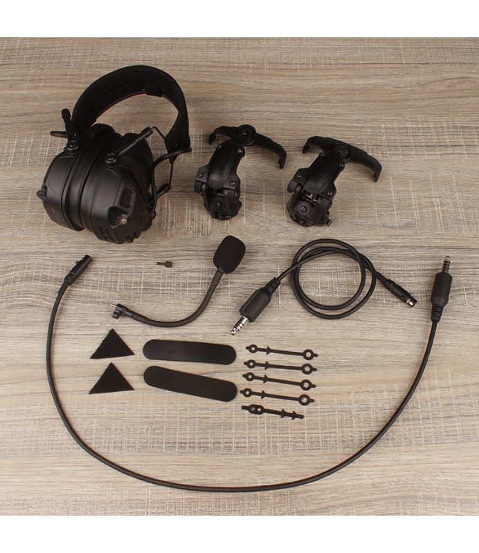 2022 Ver. AMP headsets w V60 PTT combo BK&BK